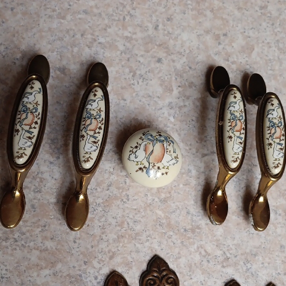 Belwith | Accents | Vintage Gold And Cream Drawer Pulls | Poshmark